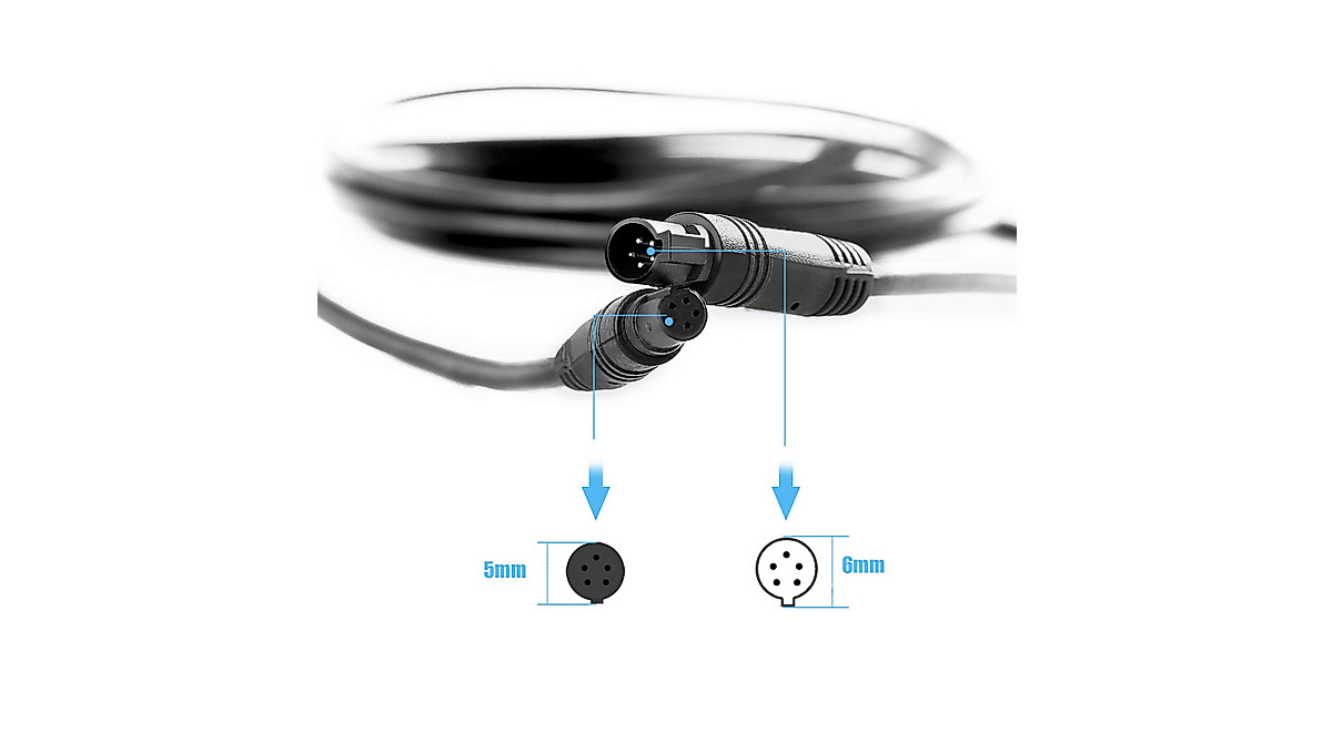 PixelMan Backup Camera Extension Cable,6.5ft 5 Pin Male to Female Rear ...
