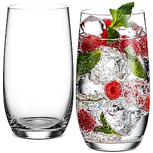 Godinger Highball Glasses, Tall Beverage Glass Cups, European Made - 16oz, Set of 4
