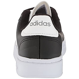 adidas Men's Grand Court Alpha Tennis Shoe, Core Black/White/Iron Metallic, 12