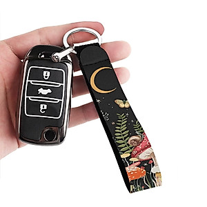 ZFRXIGN Butterfly Mushroom Keychain for Women Hand Wrist Lanyard with Metal Clasp for Key Chain Camera Cell Mobile Phone Schoolbag Decorative Accessories