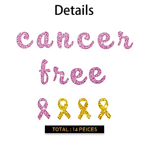 Cancer Free Banner, Breast Cancer Awareness Party Decoration, Cancer Surviving Party Garland, Breast Cancer Pink Ribbon Sign Survivor Party Decoration Supplies - Pink Glitter