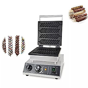 Commercial Waffle Machine, Non-Stick Belgian Waffle Maker, Waffle Iron Baker with Non Stick Coating, Double-Sided Heating, for Restaurant,Street Food,Bars and Dessert Shops,Food Carts