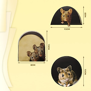 12 Pieces Mouse Hole Wall Sticker for Wall 3D Mouse Hole Wall Decal Mouse Reading Book in Wall Sticker Mural Realistic DIY Home Decal Animal for Home Nursery Wall Decor