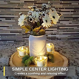 Homemory Rechargeable Candles Tea Lights with Remote Timer, LED Tea Lights Candles Battery Operated, Rechargeable Flameless Candles for Home Decor Seasonal Decor, Dia 1-1/2‘’ X H 2-1/3'', 6-Pack