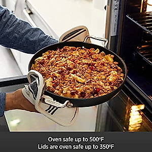 All-Clad HA1 Hard Anodized Nonstick 4 Piece Dutch Oven Set, Acacia Trivet and Spoon 6 Quart Induction Pots and Pans, Cookware Black