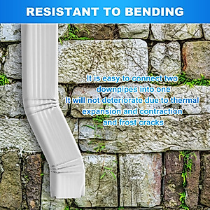 Gutter Downspout Elbow Style B (offset=3) Zig Zag Elbows 2” x 3” White Aluminum S-shape