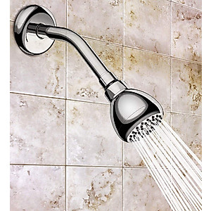 HandyCondo High Pressure Shower Head 3 Inch | Showerhead Is Perfect For Homes With Low Water Pressure | Leakproof Fixed Shower Heads With Angle-Adjustable Swivel Ball [chrome]
