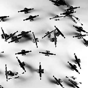 NOAHWOOD Fingerboards Parts Logo White Crown Wheels (ABEC-5 PRO Bearing) +Prince Silvery Trucks (33.8mm)