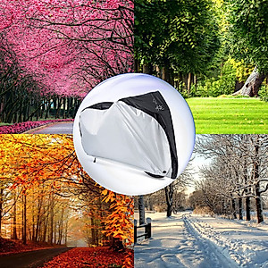 Maveek Bicycle Rain Cover 190T Waterproof Cycle Bike Rain Cover for Outside Storage Road Dirt Bike Covers Indoor Water Resistance for 1 Bike Travel Transport Garage Shed Tent Winter Summer All Weather