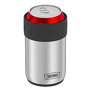 THERMOS Stainless Steel Beverage Can Insulator for 12 Ounce Can, Stainless Steel