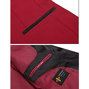 COOFANDY Men's Tuxedo Jacket Wedding Blazer One Button Dress Suit for Dinner Prom Party Red