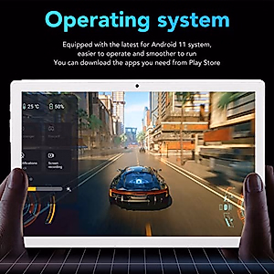 10.1 Inch Tablet Android 11 Tablet, 4G LTE Tablet with BT Keyboard for Business Office Students, Octa Core Tablet PC with BT Keybaord, 12GB RAM 256GB ROM, Gifts (White)