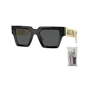 Versace VE4431 50MM Balck/Dark Grey Square Sunglasses for Women + BUNDLE With Designer iWear Eyewear Kit