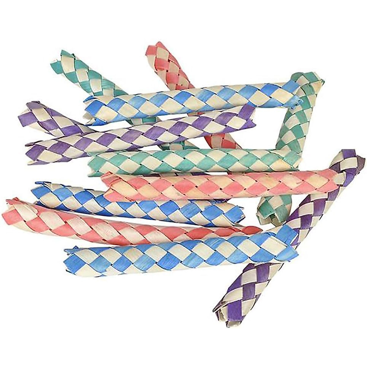 The Dreidel Company Classic Finger Traps, Chinese Bamboo Toys, Assorted Colors, 5" Inches (12-Pack)