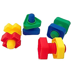 Bonka Bird Toys 1535 4 Huge Nuts Bolts Bird Toy Parts Parrots Macaws Cockatoo Plastic Gym Foot Talon Beak Aviary Amazon African Grey Conures Pet Play Parrot