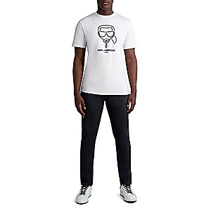 Karl Lagerfeld Paris Men's Soft Cotton Crew Neck T-Shirt, White, Large