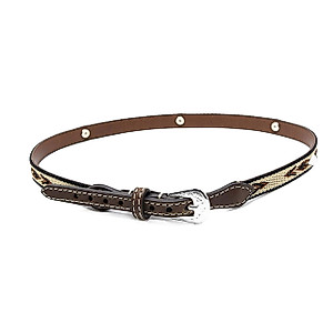 M&F Western Men's 1/2-in Diamond Concho Ribbon Hatband, Brown, Medium