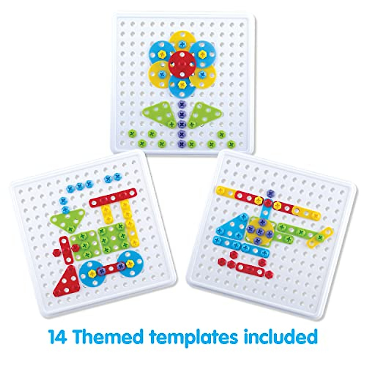 Kidoozie Create & Construct Building Kit, S.T.E.A.M Mosaic Art Activity for Children Ages 3+