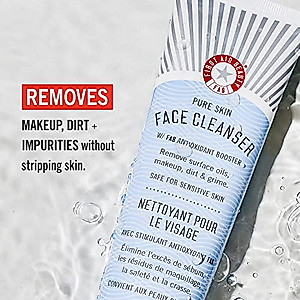 First Aid Beauty Pure Skin Face Cleanser, Sensitive Skin Cream Cleanser with Antioxidant Booster, 5 oz.