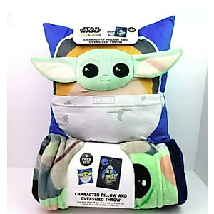 StWars Star Wars Mandalorian The Child Character Pillow and Oversized Throw