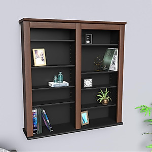Prepac Double Wall Mounted Storage, Cherry and Black