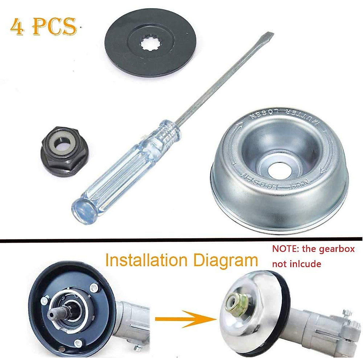 Diagtree 4Pcs Gardening Machine Lawnmower Blade Adapter Attachment Maintenance Washer Kit Replacement for STIHL String Trimmers Brush Cutter