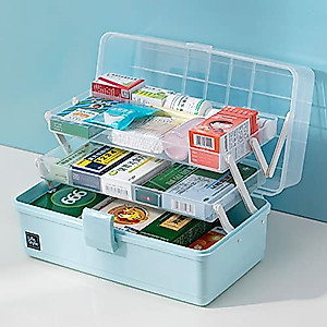 beLaxed Craft Organizers and Storage Box, 3-Layers Multifunctional Plastic Sewing Organizing Box with Handle, for Medicine, Art Supply, Makeup, Nail, Hair Accessories, Perfect Organizer Bins