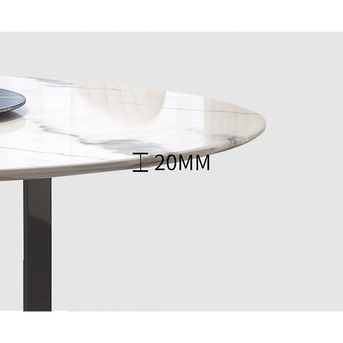 LAKIQ Marble Round Dining Table with Lazy Susan Modern Round Pedestal Dining Table Nordic Kitchen Dining Room Table with 3 Legs for Small Space-Table Only (White Lazy Susan,59.1"L x 59.1"W x 29.5"H)