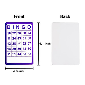 Yuanhe 100 Bingo Cards Resuable Bingo Paper Game Cardstock Bulk, 5 Colors
