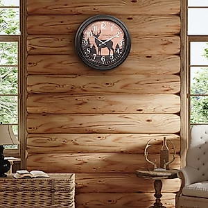La Crosse Clock 433-3841D 15.75" Indoor/Outdoor Northwoods Deer Quartz Wall Clock