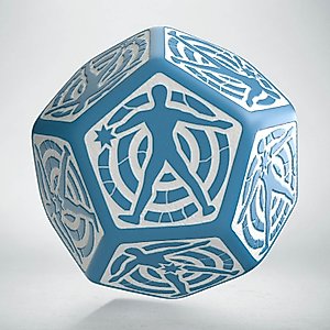 D12 Hit Location Blue & White Die