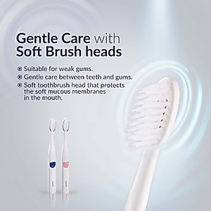 Tromatz Replacement Toothbrush Heads Set Compatible with Tromatz Basic Model ONLY, Not for Simple Pro Series, Refillable Soft Micro Toothbrush Heads Gum Care Bristle Extra Soft 3 Pack (1 Set)