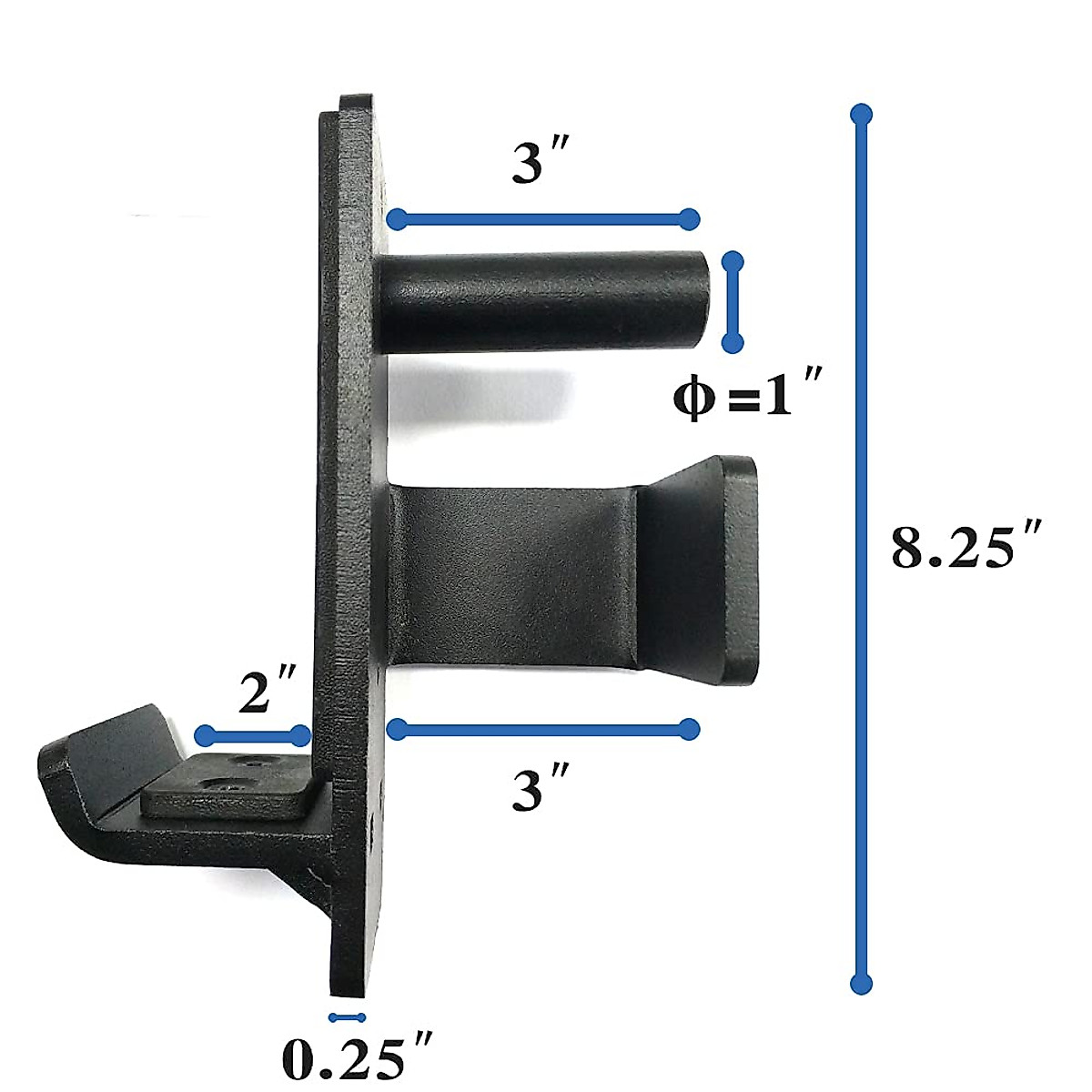 Power Rack Attachment Steel J Hooks for Power Racks fit 3x3 inches Square Tube with 1 inch Hole Power Cages Capacity of 800lb (Pair)