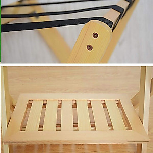 ELEdvb Luggage Rack Hotel Luggage Rack Hotel Room Foldable Solid Wood Suitcase Holder Luggage Rack Shelving Suitcase Backpack