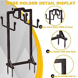 Skycarper Garden Hose Reel Holder Water Hose Hanger Organizer Stand,Bronze