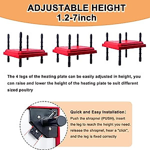 ZenxyHoC Chick Heater Brooder Plate, 10" x 10" Chick Brooder Heating Plate with Adjustable Heights 9.8 FT Power Cord for Baby Chicken Supplies