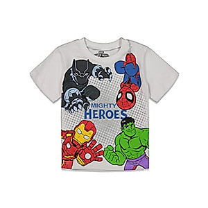 Marvel Avengers Super Hero Adventures Spider-Man Hulk Iron Man Toddler Boys 4 Pack Graphic T-Shirts 4T