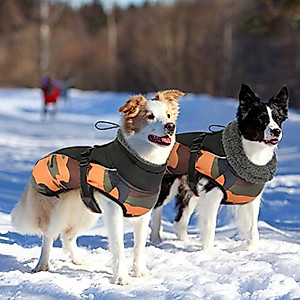 IDOMIK Dog Coat Warm Dog Winter Coat, Waterproof Dog Jacket for Large Dogs, Reflective Fleece Dog Cold Weather Coat with High Collar, Dog Snow Jacket Snowsuit Vest for Small Medium Large Dogs,XL