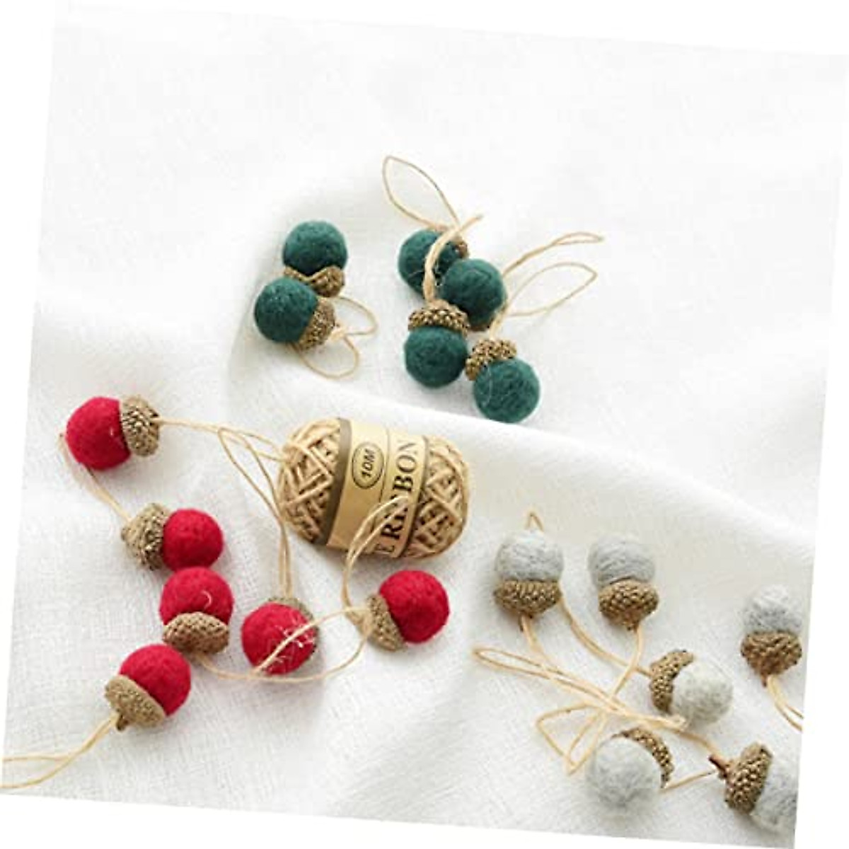 DECHOUS 6 1 Acorn Hanging Ornament Hanging Pinecone Christmas Tree Pine Cone Wool Felt Pendant Wool Felt Ball DIY Charm Pendant Decorations Wreath Wool Felt Beige Christmas Tree Hanging