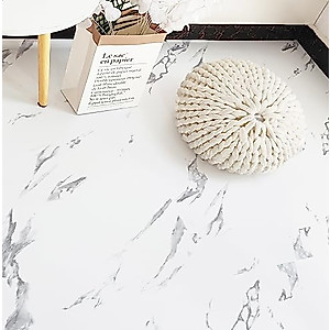Marble Adhesive Vinyl Flooring Waterproof Peel and Stick Floor Tile Vinyl Flooring for Bathroom Self Adhesive Flooring for Kitchen Bedroom Marble Look 12x12 Inch (12 PCS)
