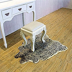 Leopard Print Rug,Faux Cowhide,Artificial Carpet,Simulation Cowhide, Leopard, Tiger, Zebra, Cow Hide Mat Rug Animal Print Rug Hide Faux Carpet (A) / 40x37inch,3.3x3.1ft