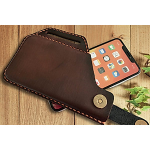Case for iPhone 5 13 Pro Max, made of genuine leather with a belt clip (iPhone XR)