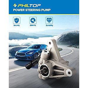 PHILTOP 21-5494 Power Steering Pump Direct Fits Accord 2008-2012 3.5L, Pilot 2009-2011, Accord Crosstour 2010 2011, Crosstour 2012 3.5L, Power Steering Asist 56110R70A11, 56110R70A12