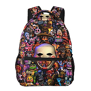 WILADU Leisure Travel Bag Work Backpacks Five Horror Nights Video At Game Freddy'S Backpack Lightweight Shoulder Bag Cool Laptop Backpack Classical Basic Briefcase Laptop Bag