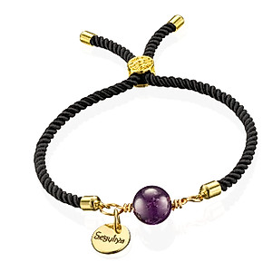 February Birthstone Jewelry - Kabbalah Spiritual Pandora Bracelet | Charm Bracelets For Women | Natural Gemstone Chain with Real Stone | | Birthday, Anniversary, Wedding, Birthstone Bracelet