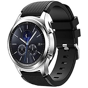 Samsung Galaxy Gear S3 R775 Classic Smartwatch (Bluetooth) (S3 Classic Black Silicone Band) (Renewed)