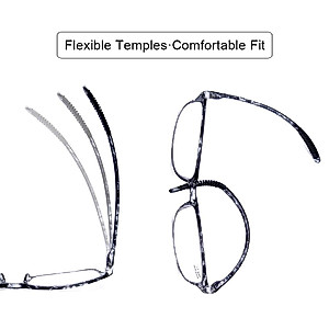 DOOViC Computer Reading Glasses 4 Pack Blue Light Blocking Glasses Anti Eyestrain Flexible Lightweight Readers for Women Men 2.00 Strength