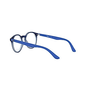 Ray-Ban Junior Kids' RY1594 Round Prescription Eyeglass Frames, Transparent Blue/Demo Lens, 44 mm