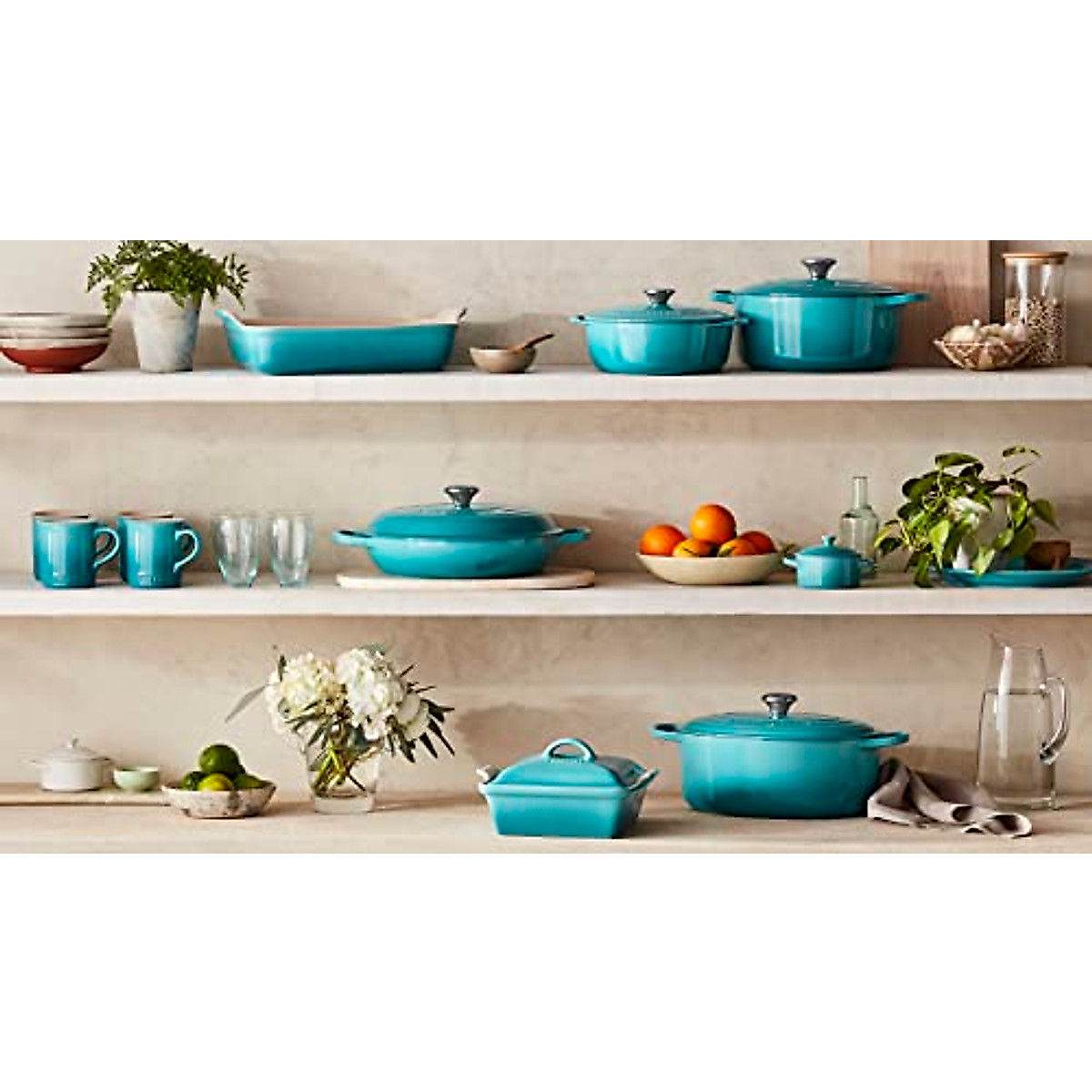 Le Creuset Enameled Cast Iron Signature Braiser, 3.5 qt., Caribbean