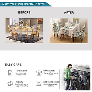 HAOYONG Tablecloth Chair Cover Set 5 Pieces Table Cloth Dining Chair Slipcovers Waterproof Oil Proof Cotton And Hemp Tablecloth Table Cover Decoration for Kitchen Dinning Room - 55*70Inch Table Cover